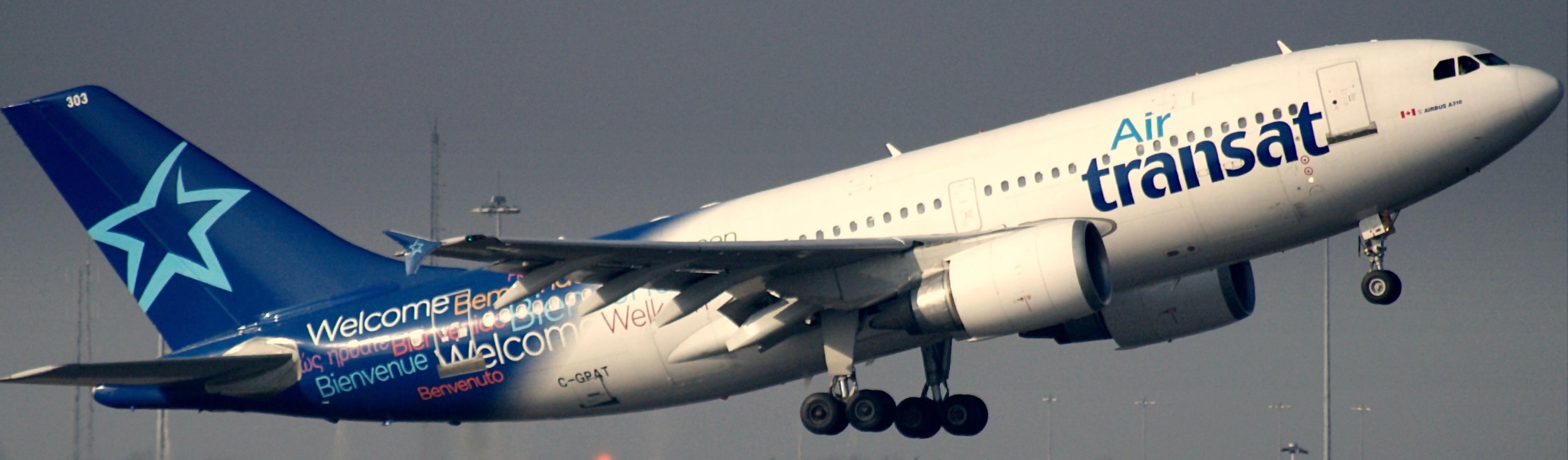 Welcome, Bienvenue, Willkommen C-GPAT from Air Transat – Aircrafttag