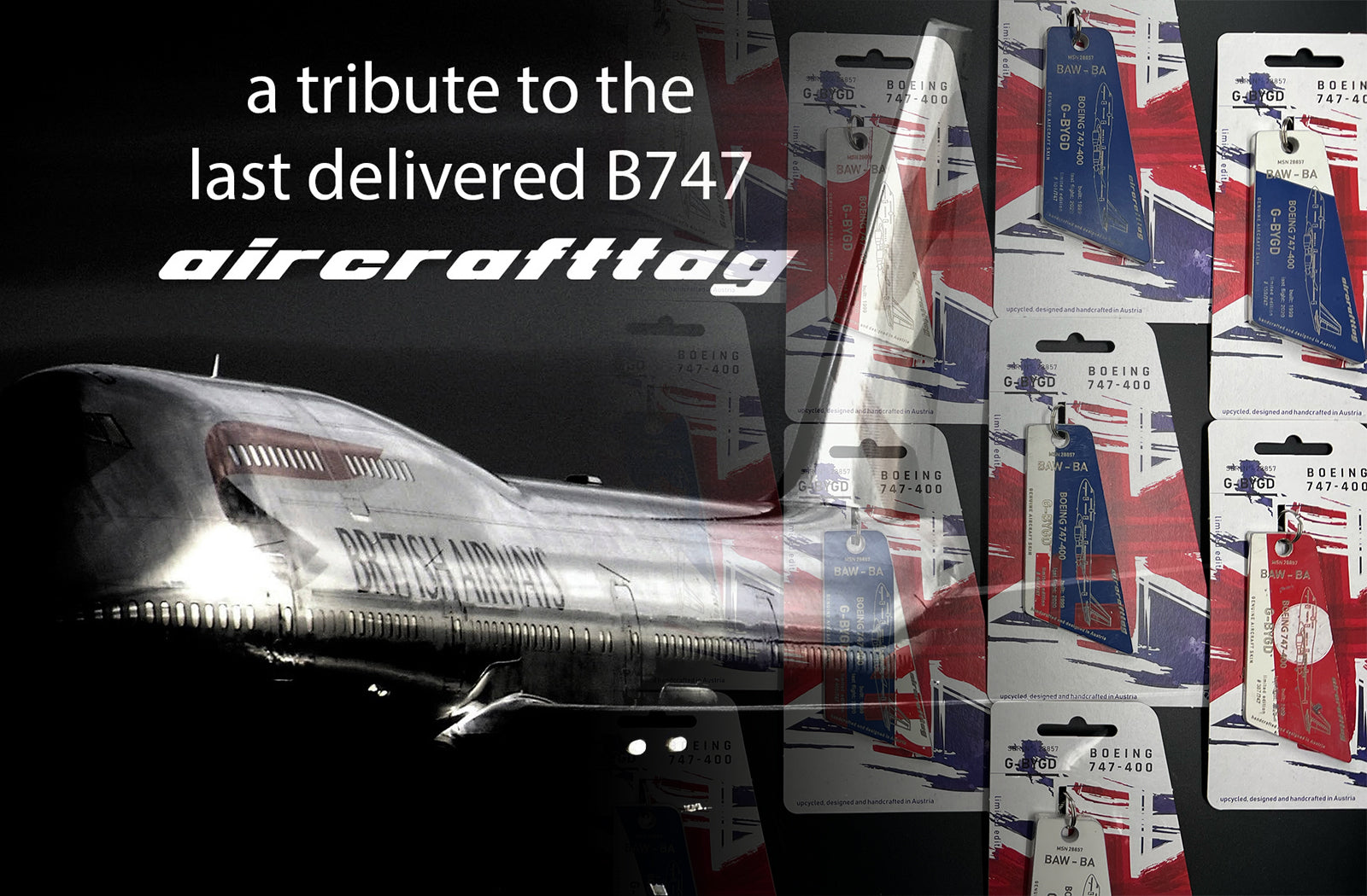 Aircrafttag - handcrafted from original aircraft skin