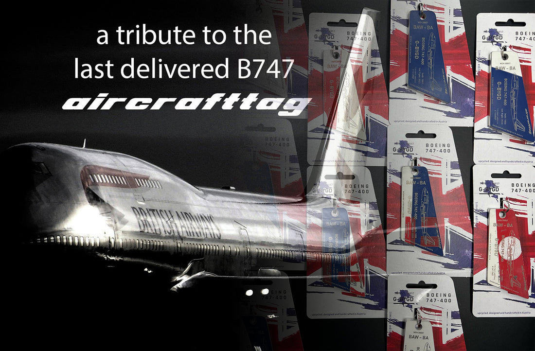 Aircrafttag - handcrafted from original aircraft skin