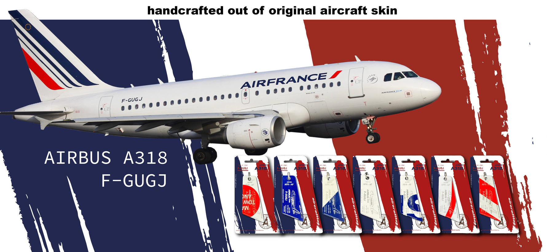 Aircrafttag - handcrafted from original aircraft skin