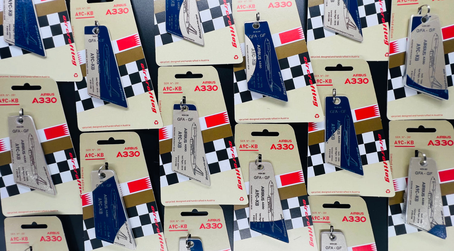 Aircrafttag - handcrafted from original aircraft skin