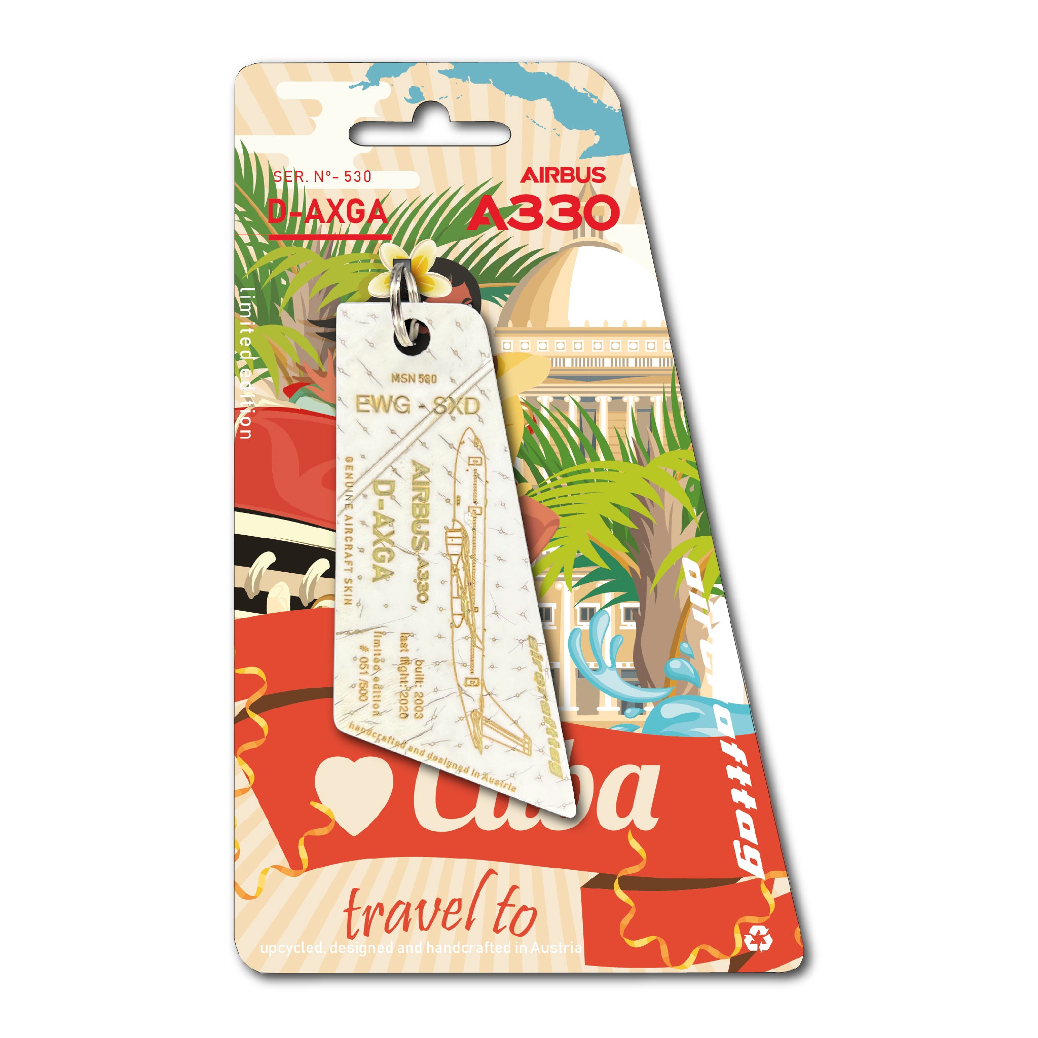 Aircrafttag - handcrafted from original aircraft skin