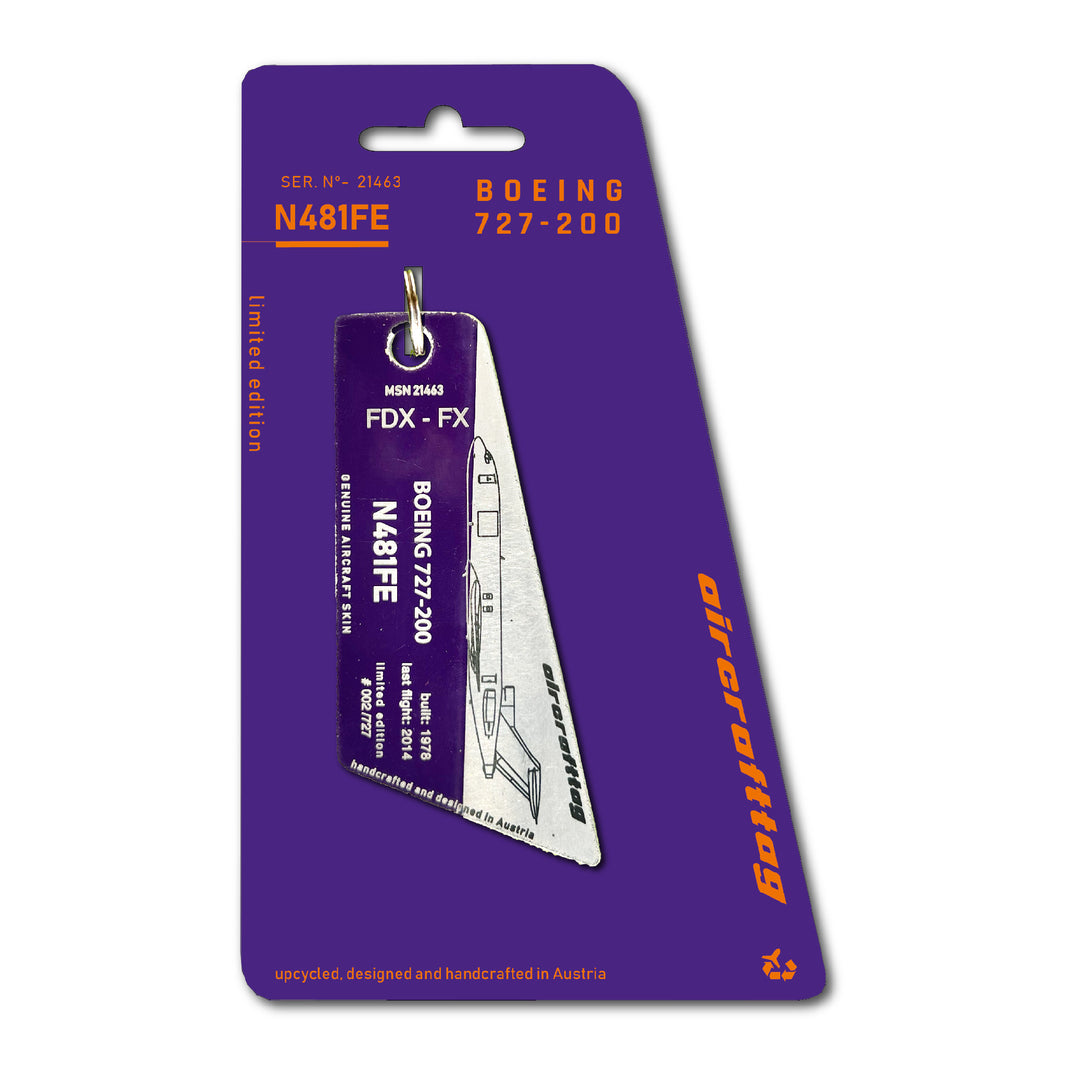 Aircrafttag - handcrafted from original aircraft skin