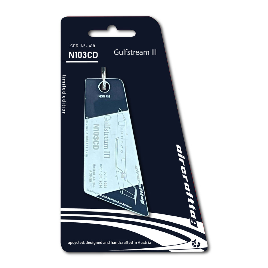 Aircrafttag - handcrafted from original aircraft skin