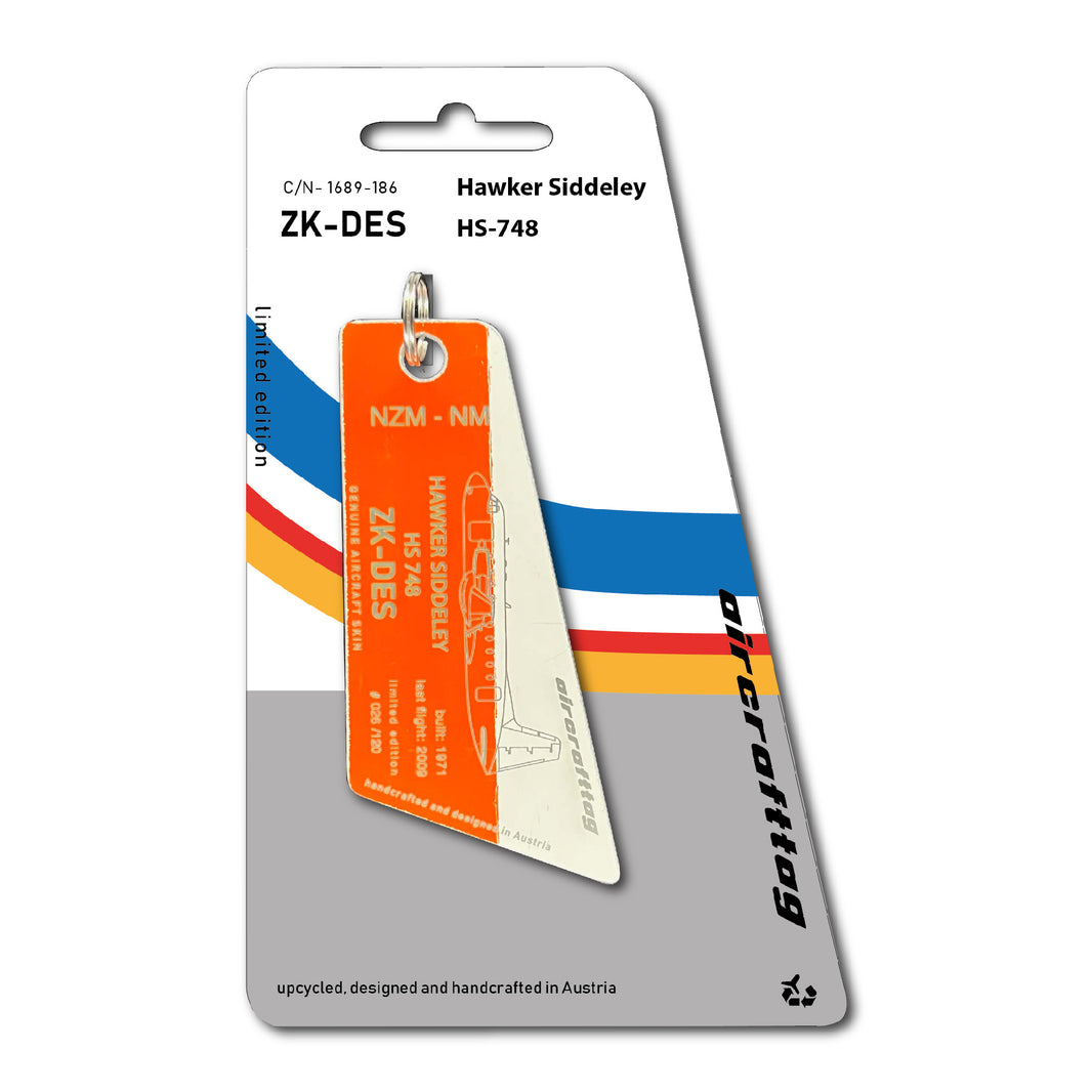 Aircrafttag - handcrafted from original aircraft skin