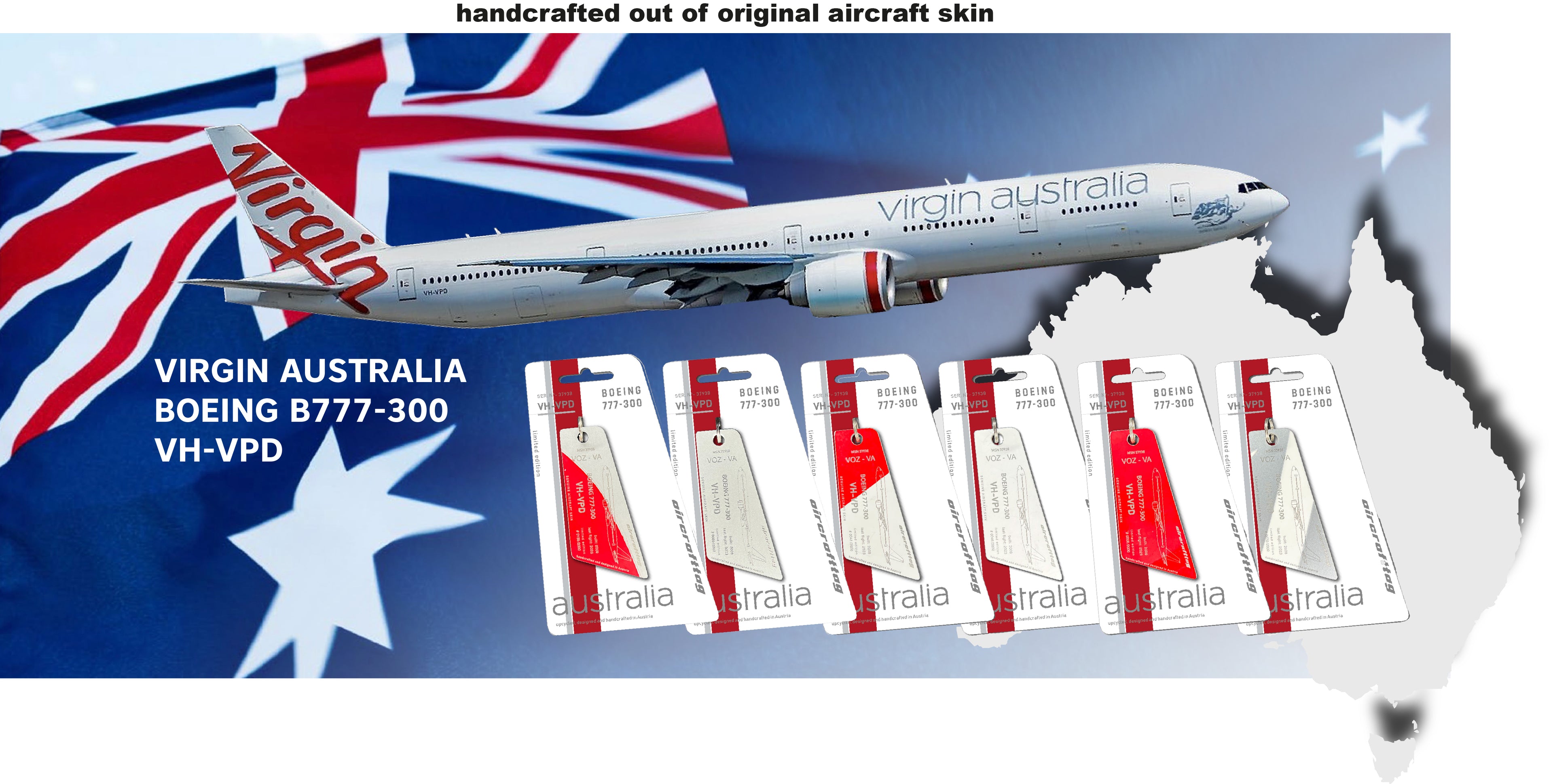 Aircrafttag - handcrafted from original aircraft skin