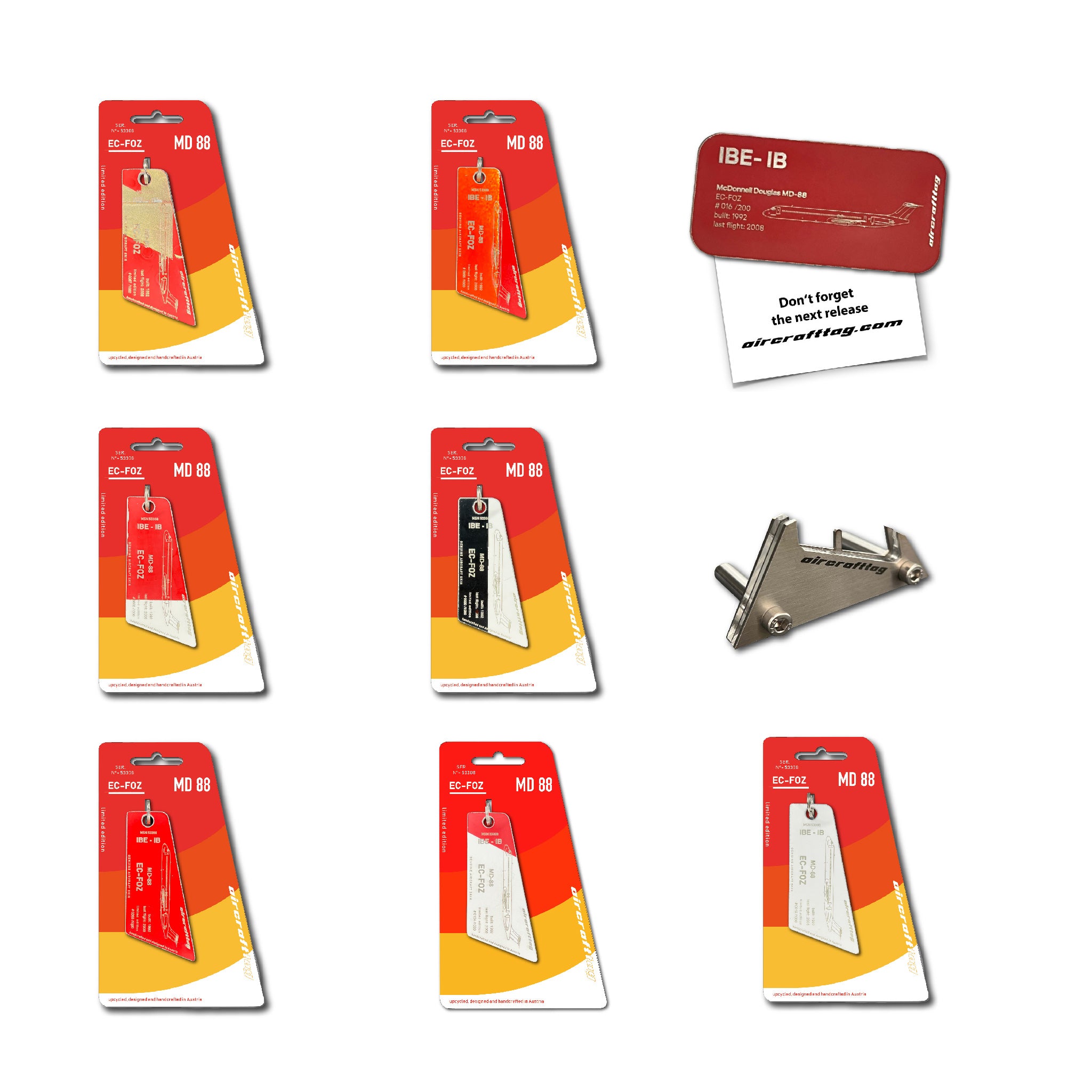 Aircrafttag - handcrafted from original aircraft skin