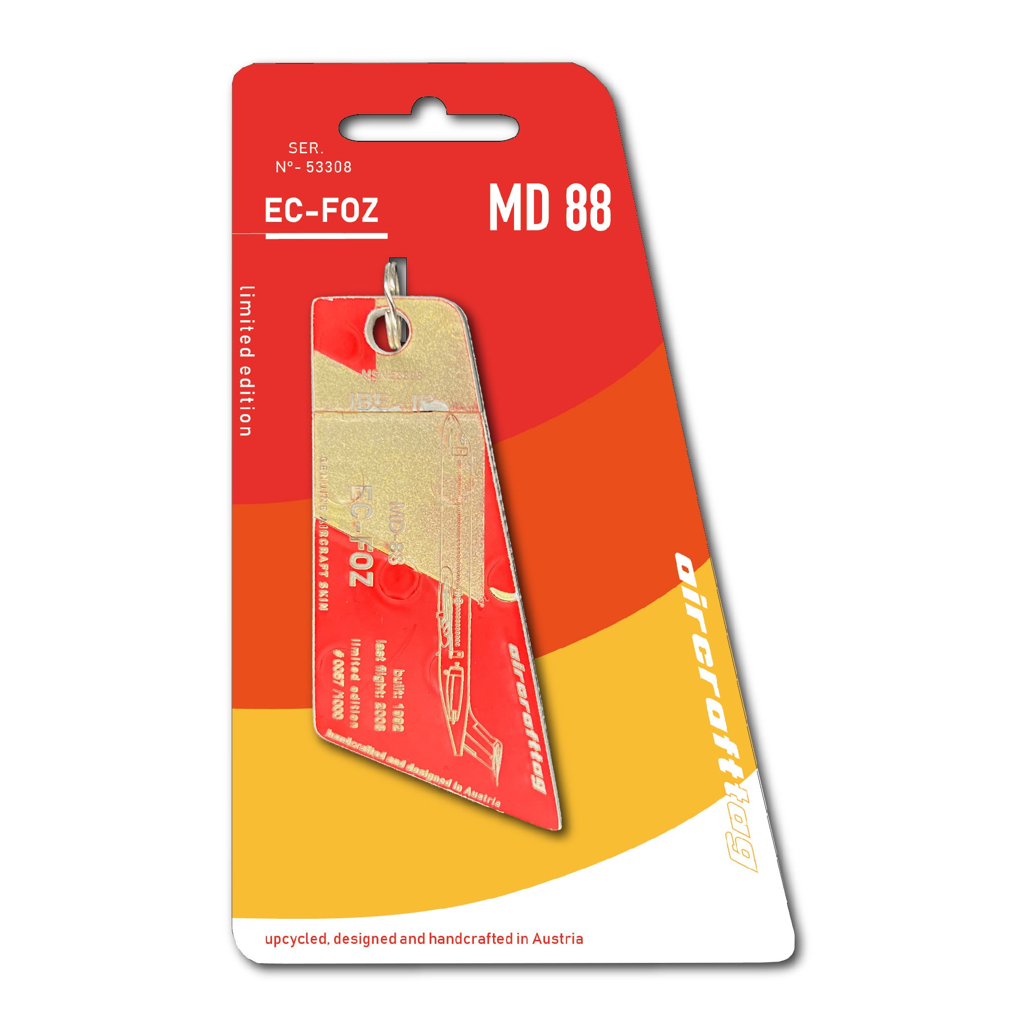 Aircrafttag - handcrafted from original aircraft skin