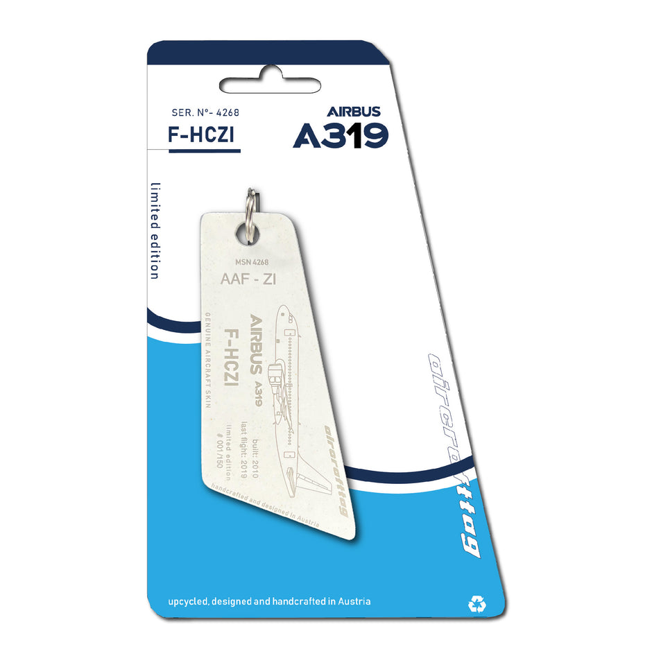 Aircrafttag - handcrafted from original aircraft skin