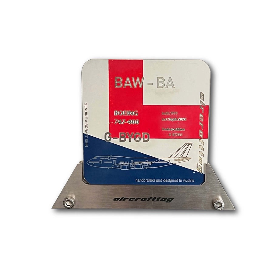 Aircrafttag - handcrafted from original aircraft skin