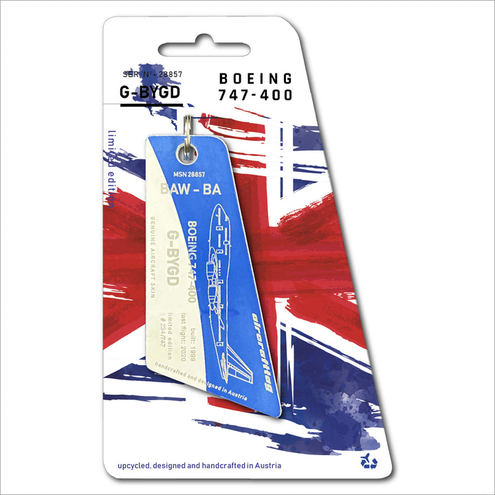 Aircrafttag - handcrafted from original aircraft skin