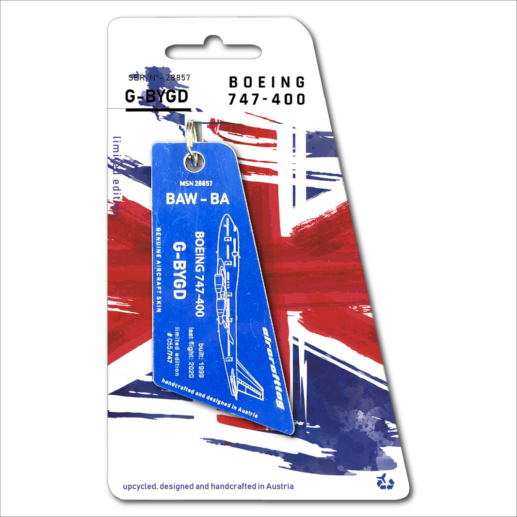 Aircrafttag - handcrafted from original aircraft skin