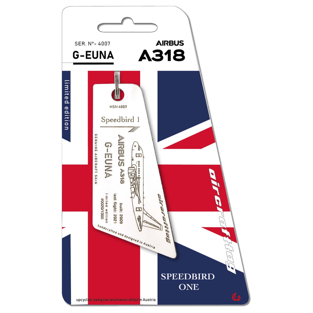 Aircrafttag - handcrafted from original aircraft skin